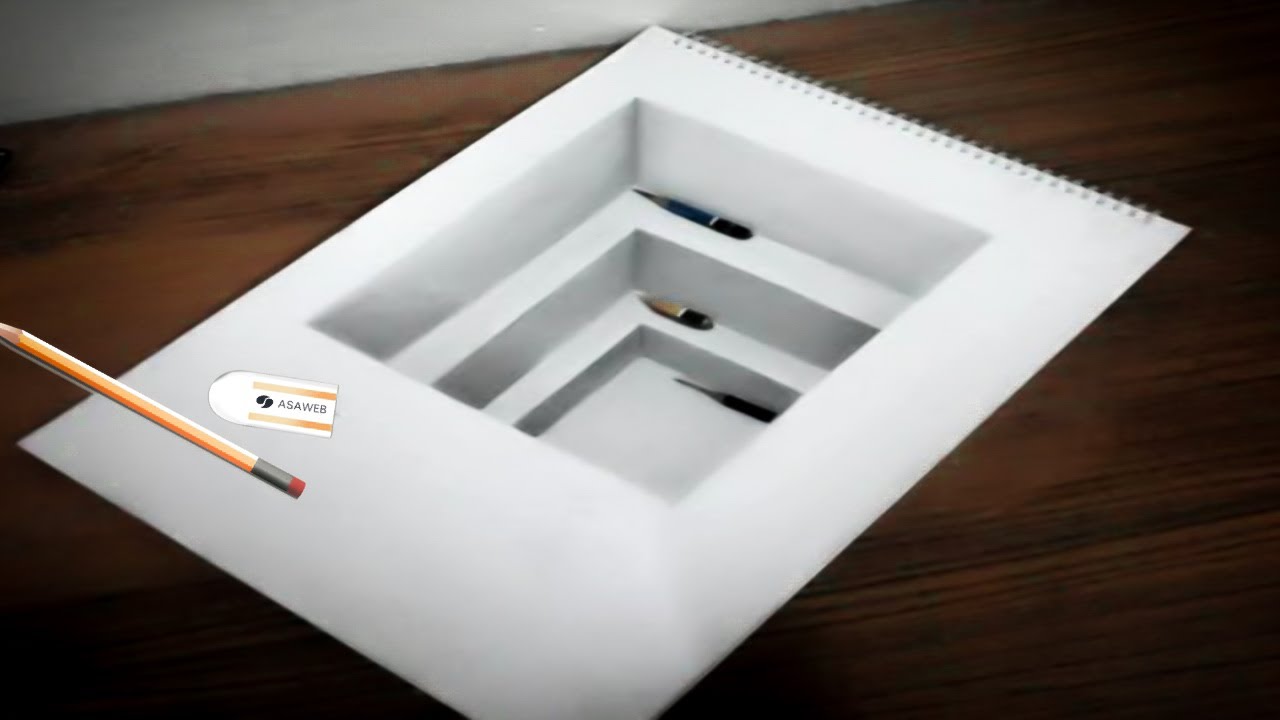 Very Easy!! How To Draw 3D Hole - Anamorphic illusion - 3D Trike Art On ...