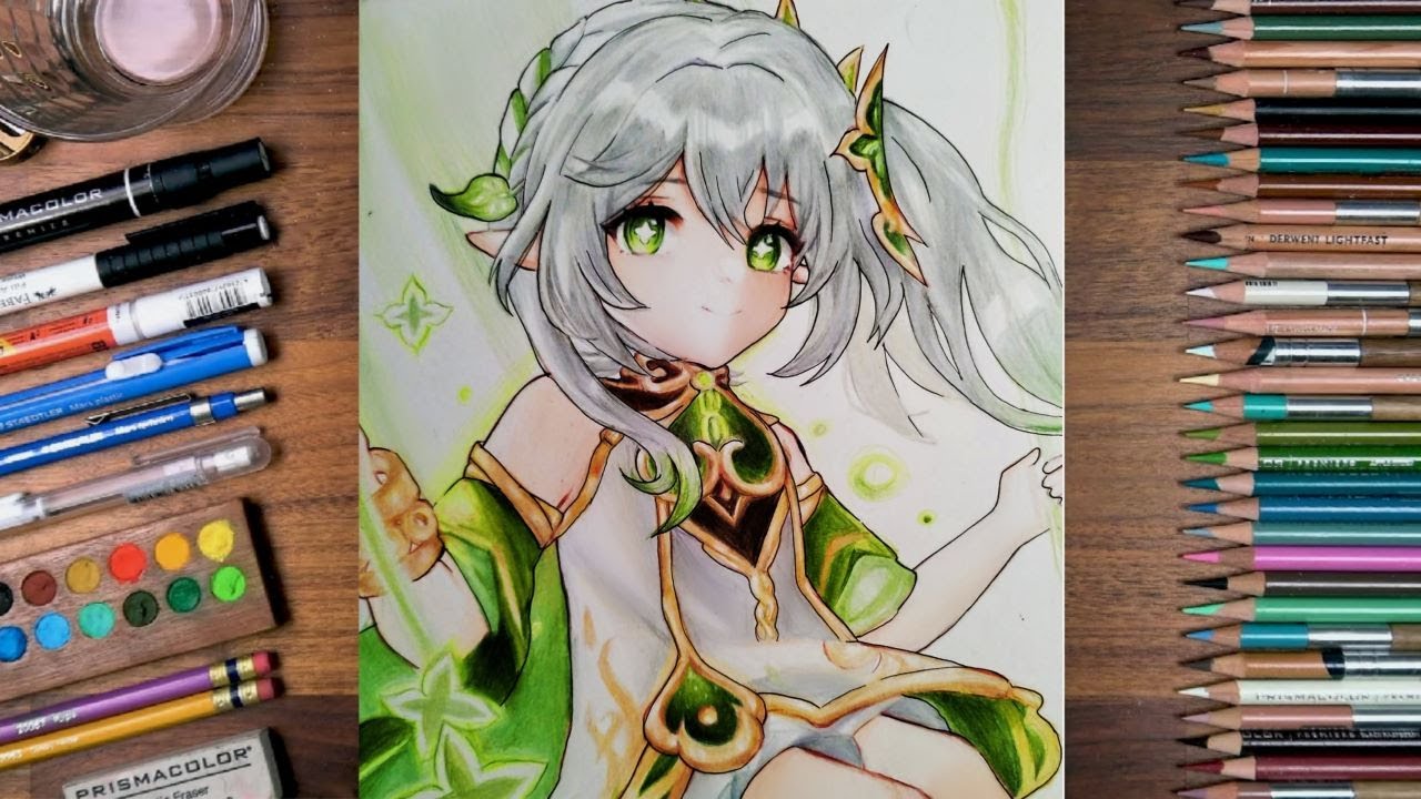 Drawing Nahida from Genshin Impact | AnthaArts - YouTube