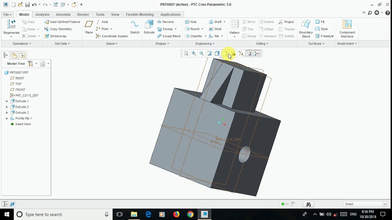 Creating a new view / orientation in Creo - YouTube