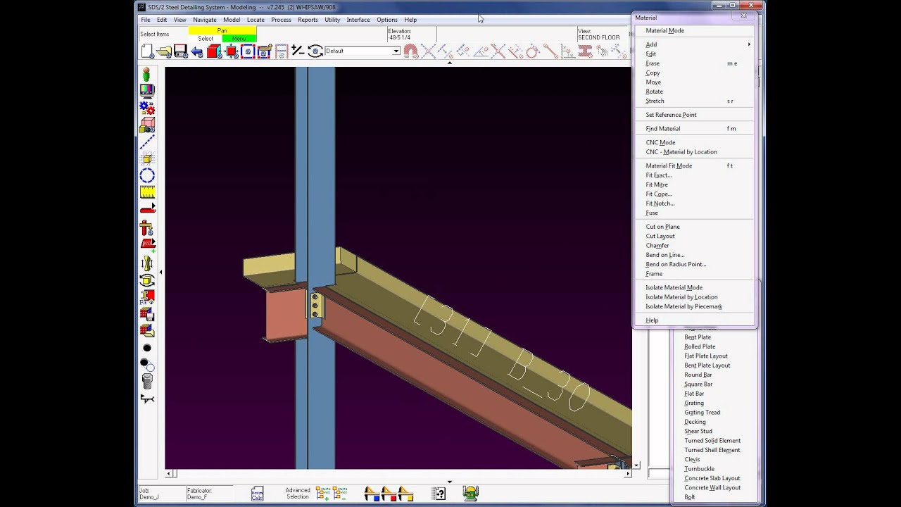 Lesson 13, Part 3 (Material Operations) - How/2 Get Started in SDS/2 v7 ...