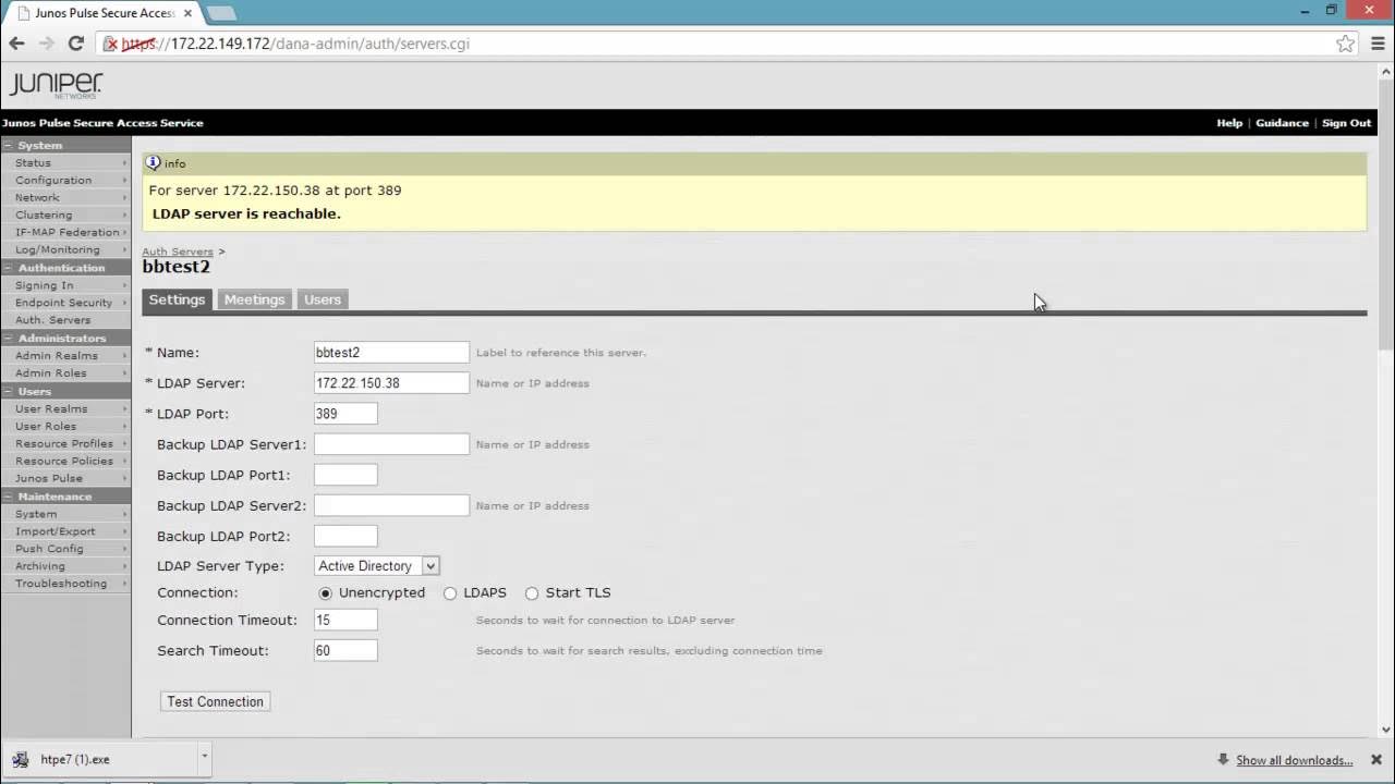 How to configure an LDAP server on the Juniper Secure Access Gateway - YouTube