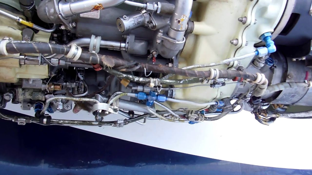 Leak check Lear 35 engine - YouTube