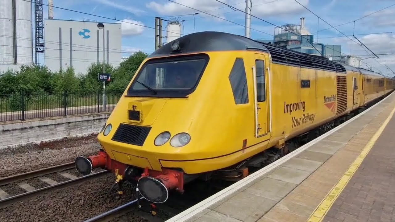 class 43 013 and 062 network rail flying banana departs Warrington BQ ...