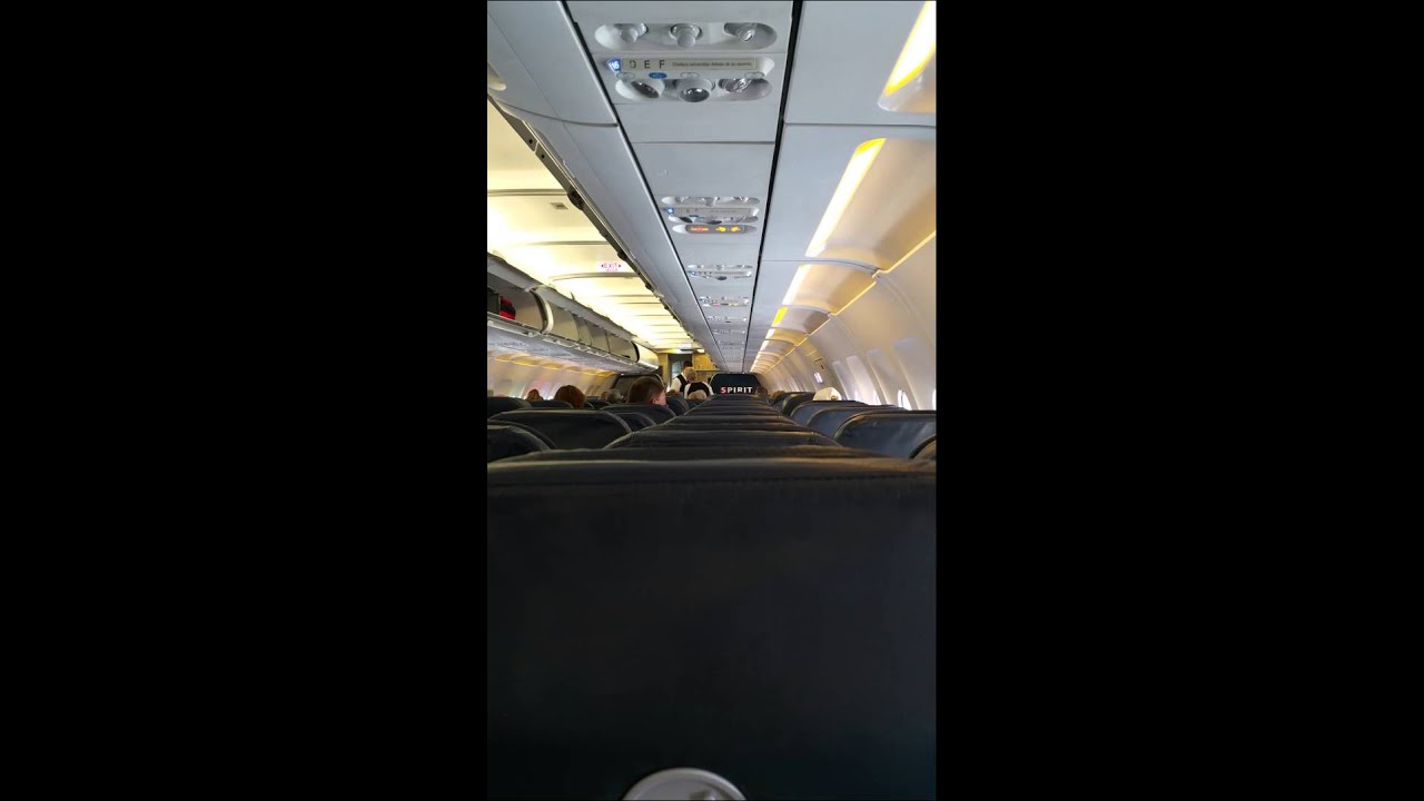Inside of spirit airlines plane cleveland hopkins - YouTube