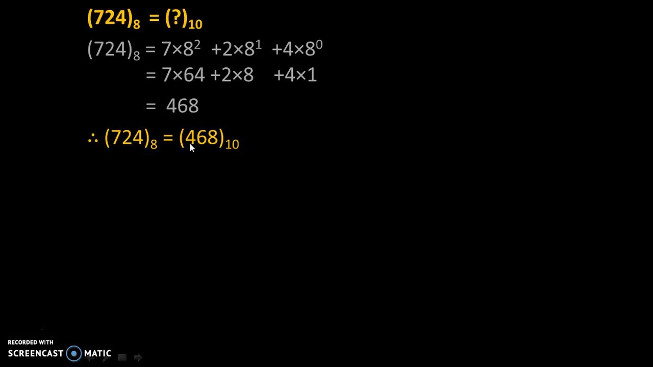 Octal To Decimal Conversion Youtube 3397