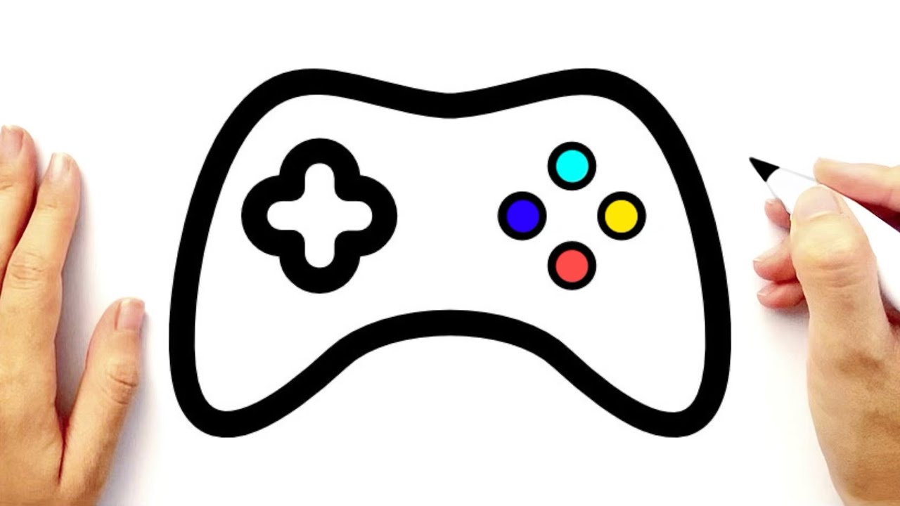 How to draw a Playstation handle , game category, drawing and coloring ...