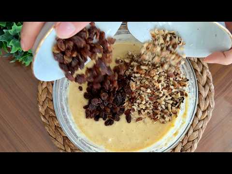 KIŞ GELDİĞİNDE HEP BU KEK TARİFİNİ YAPARIM❗️Yumuşacık Portakallı Cevizli Üzümlü Kek🍊Çiçekintarifleri