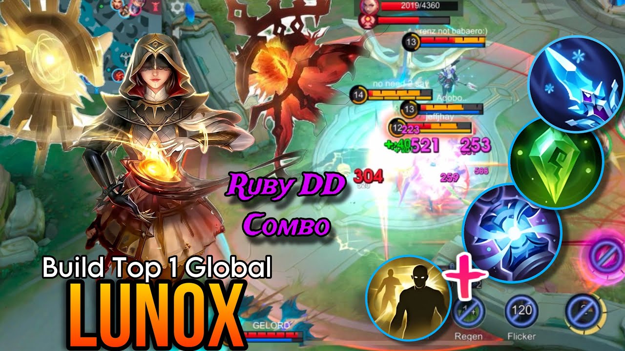 Lunox Ruby DD! Eye of eternity With Build Top 1 Global 💀 Gameplay- Mlbb - YouTube