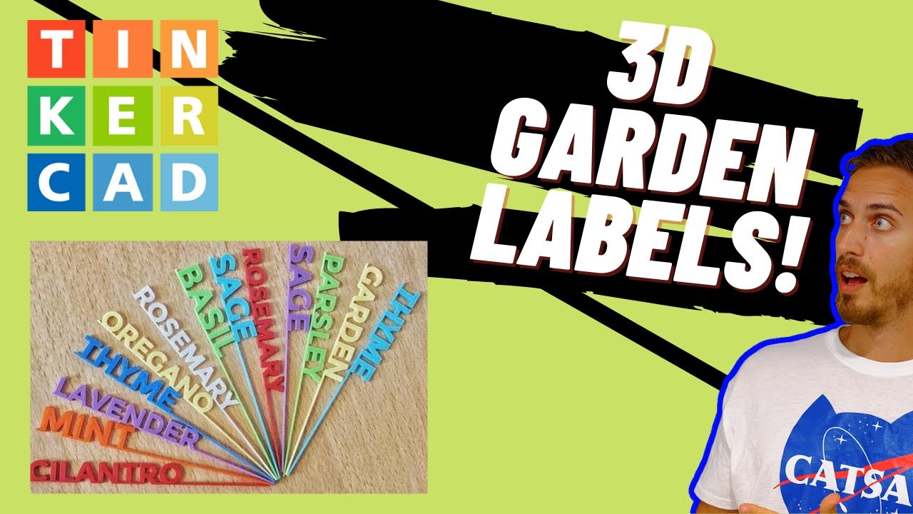 Tutorial - TinkerCad Garden Planter Labels - YouTube