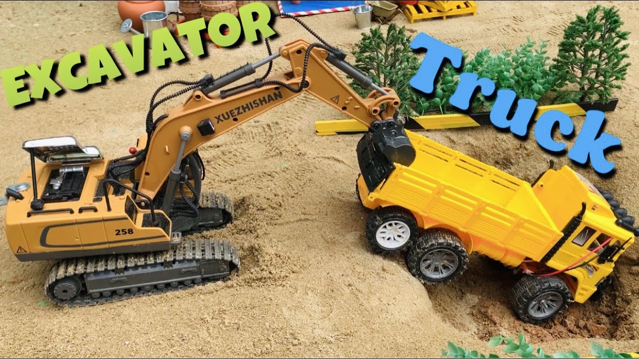 Bridge Construction Vehicles Concrete Truck, Bulldozer, Excavator ...