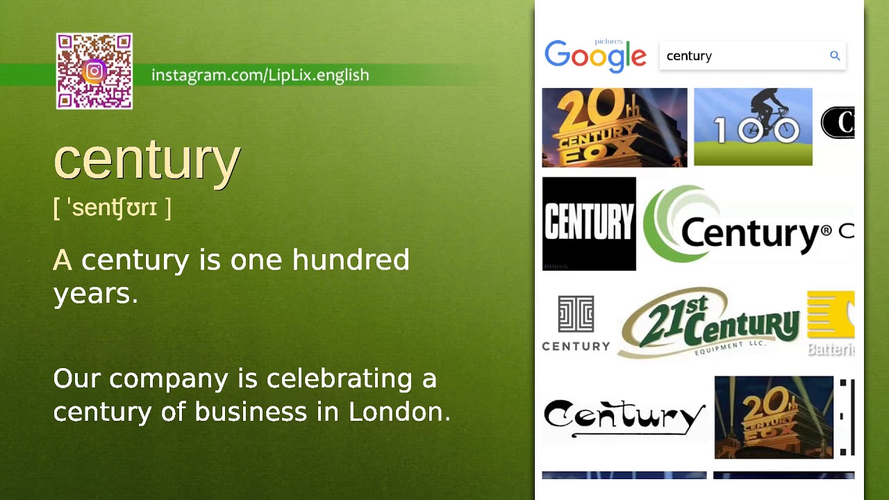 Century : A2 level english vocabulary lesson, www.LipLix.com - YouTube