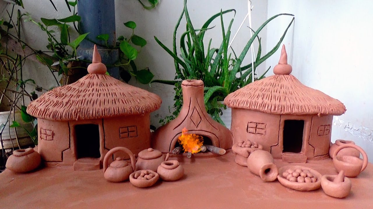 DIY Clay Miniature Indian House and Cooking Tools: Add Some Indian ...
