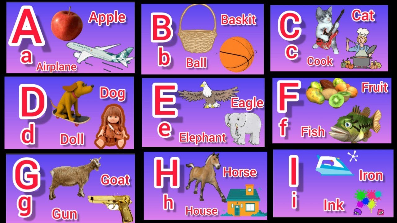 ABC Phonics Song 2 with TWO Words in - A For Apple - A For Airplane ...