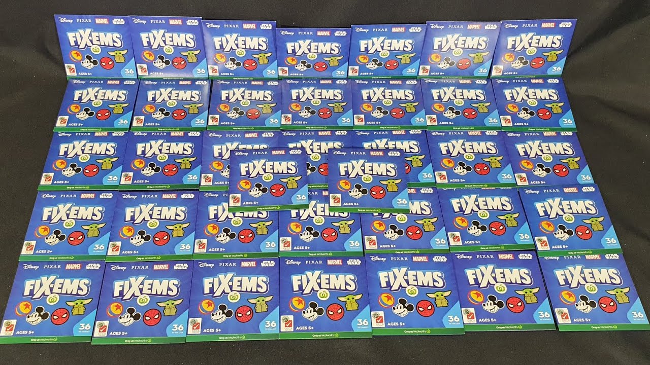 Unboxing: 37 Woolworths Disney Fix-ems blind mystery packs. - YouTube
