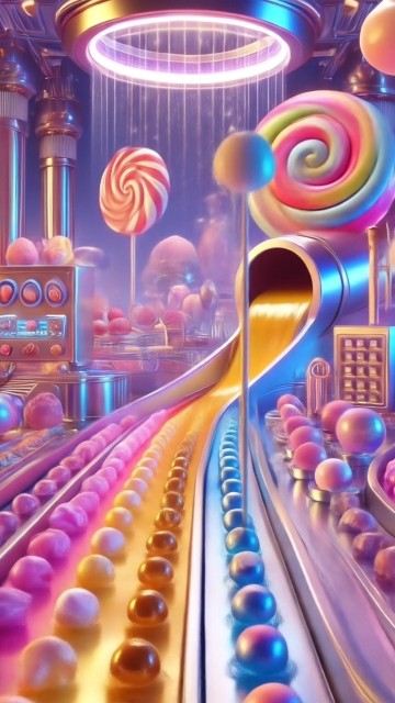 Candy Factory 4| "Magical Futuristic Candy Factory: Colorful Neon ...