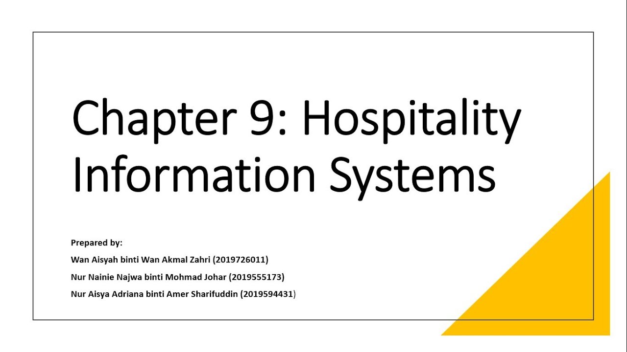 CHAPTER 9 : HOSPITALITY INFORMATION SYSTEMS - YouTube