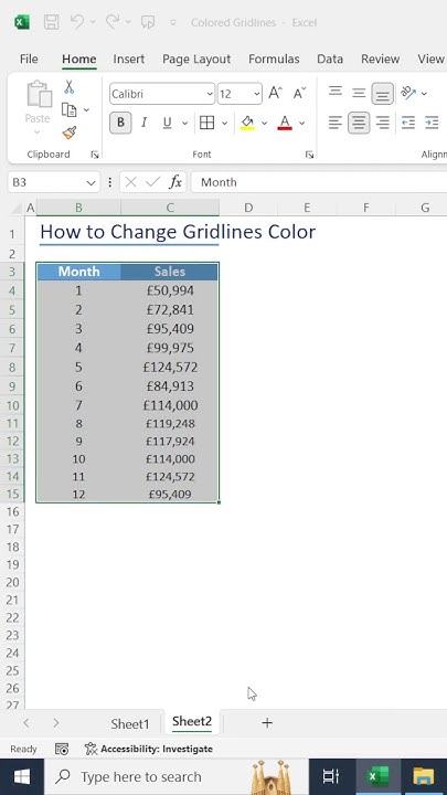 How to Change Grid Color - Excel Formulas & Tricks in One Minute - YouTube