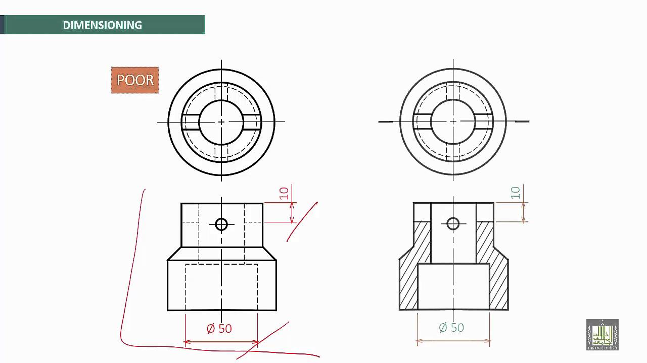 Engineering Drawing 2 | Ch4 | Dimensioning in sections - YouTube