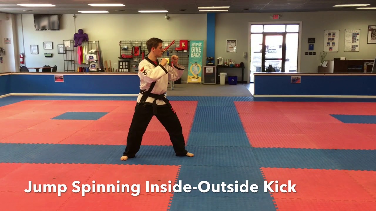 Jump Spinning Inside-Outside Kick - YouTube
