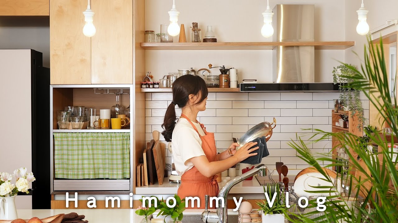 SUB) 여름에도 산뜻하게 주방 살림하는 일상ㅣ주방식기 소독, 예쁜 토마토 요리, 세번째 베이킹 수업ㅣHamimommy Vlog ...