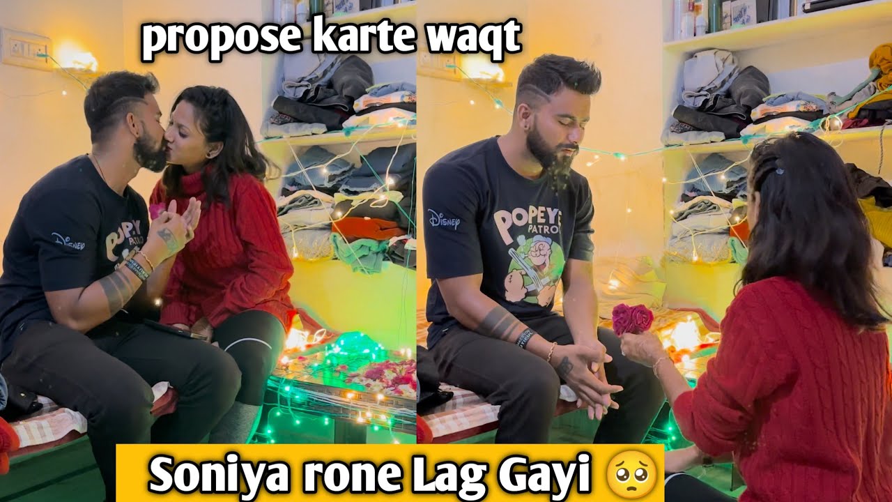itna bada proposal surprise 🤭 || prank on boyfriend ( gone romantic 🤩 ) veer Samrat vlog - YouTube