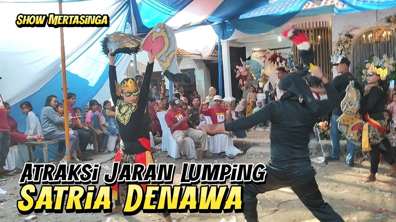Atraksi KUDA LUMPING Singa depok SATRIA DENAWA show MERTASINGA ‼️ - YouTube