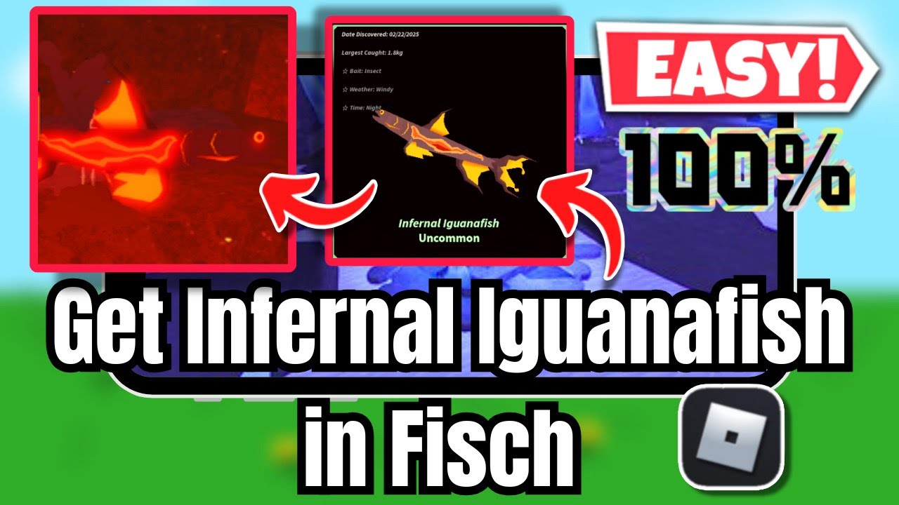 How to get Infernal Iguanafish in Fisch on Roblox (Easy) - YouTube