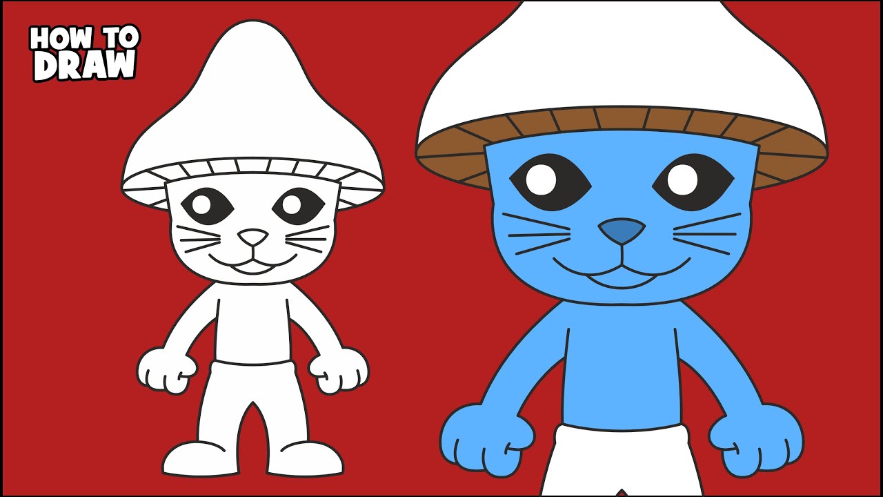 How to draw Smurf Cat meme - YouTube