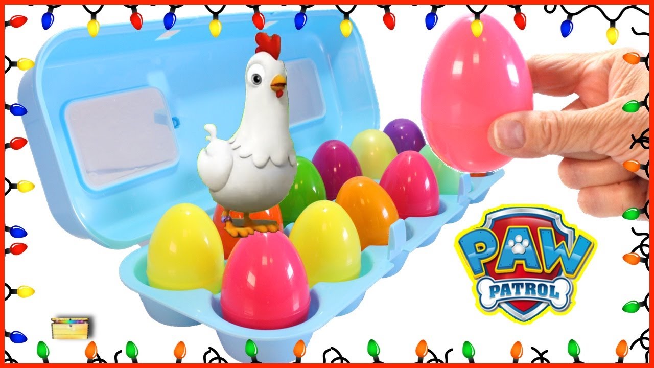 Chickaletta's CHRISTMAS Surprise Eggs w/ Paw Patrol Toys - YouTube