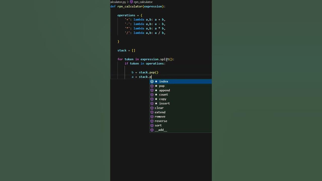 How to code a rpn calculator in python - YouTube