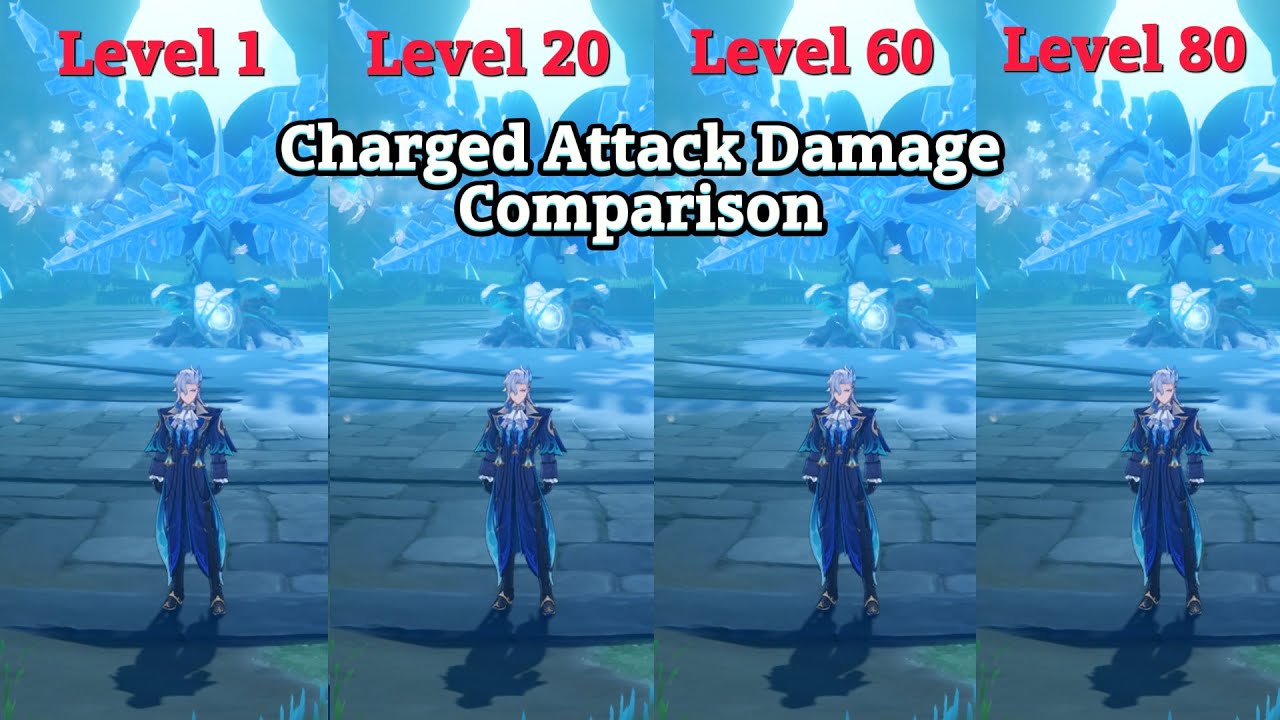 Neuvillette Level 1 - 80 Damage Comparison | Genshin Impact - YouTube