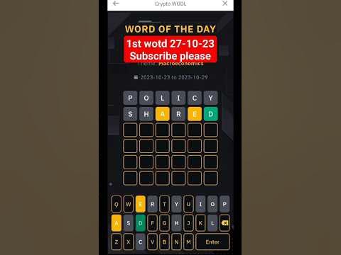 1st binance word of the day wotd 27-10-23 wodl today 6 letter word #binance #crypto #viral # ...