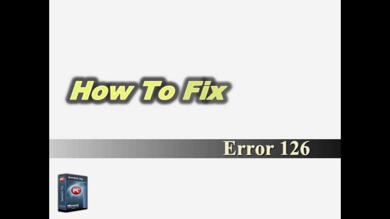 How To Fix Error Code 126 - YouTube
