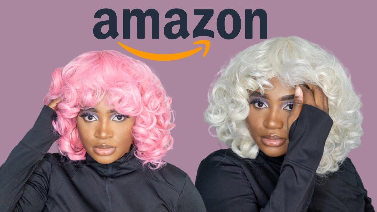 TESTING CHEAP AMAZON WIGS |PINK SYNTHETIC | WHITE SYNTHETIC WIG ...