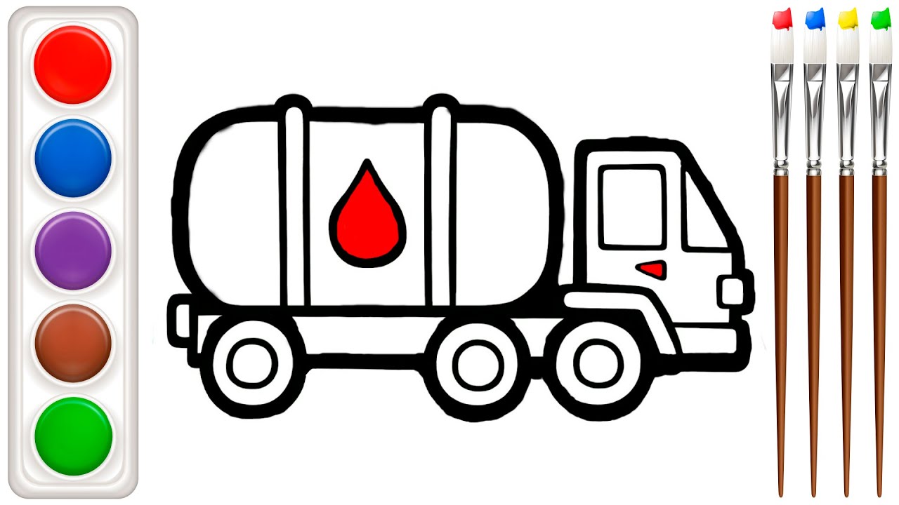 Draw and coloring water car - YouTube