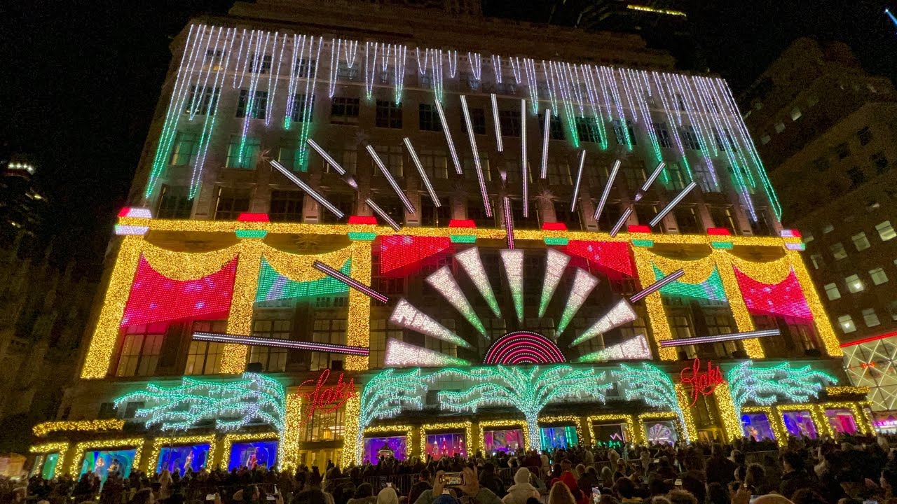 Saks Fifth Avenue Brilliant Holiday Windows & Light Show - 2022 - YouTube