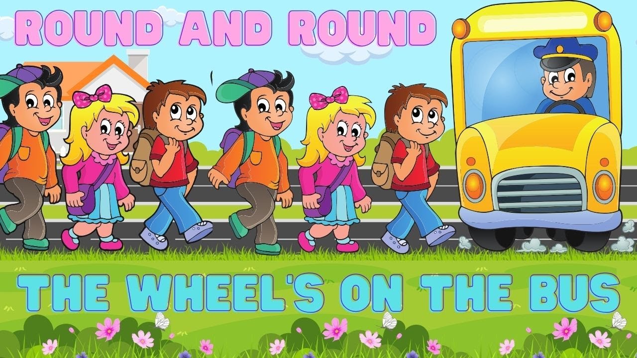 The Wheels on The Bus Song | Animekidstoonmusic Nursery Rhymes & Kids ...