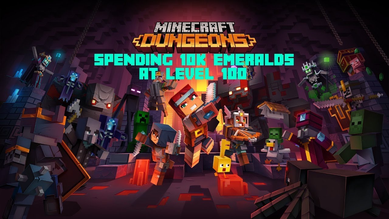 Minecraft Dungeons Level 100+ Character Spends 10k Emeralds (Best Gear ...