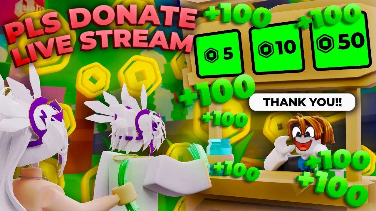 🔴Robux Giveaway up to 1k!! PLS DONATE LIVESTREAM and play with Viewers ...