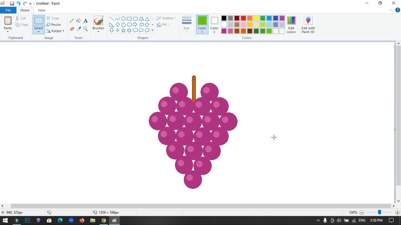 How to draw grapes using MS Paint | How to draw on your computer - YouTube