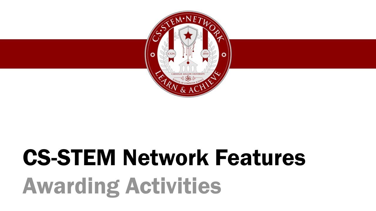 CS-Stem Network Features - 04 Award Activities - YouTube