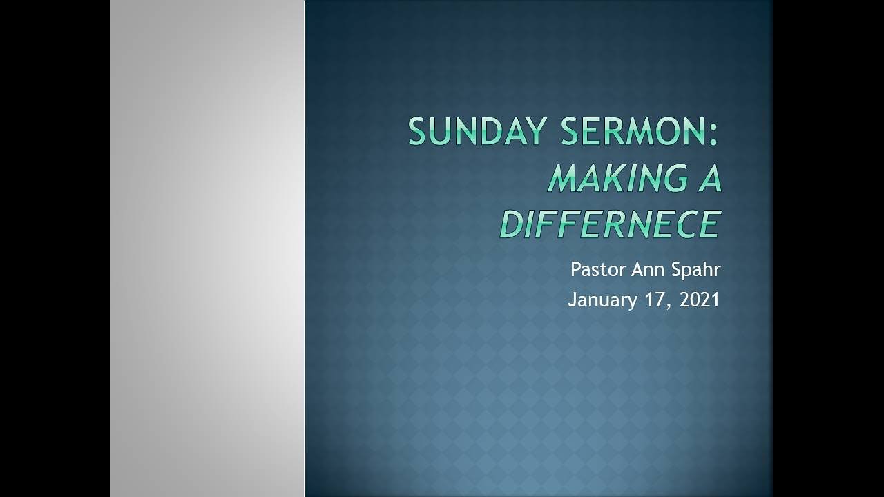 Sermon: Making a Difference - YouTube