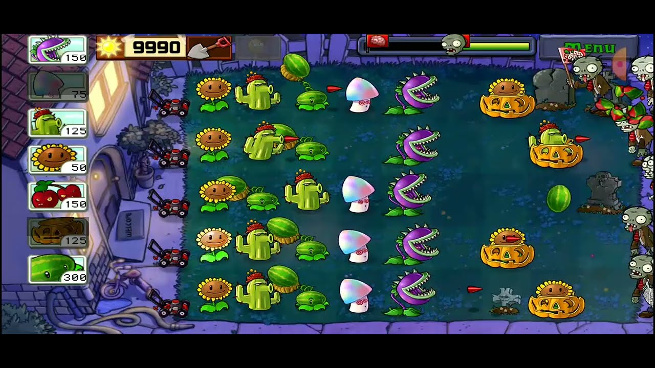 PLANTS 🆚 ZOMBIE 🧟‍♀️ FINAL WAVE at NIGHT ADVENTURE2 LEVEL1-3 #gaming ...
