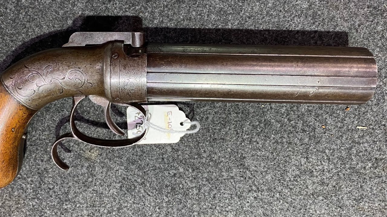 Huge, Antique Pepperbox Firearm (49er Dragoon model) - YouTube