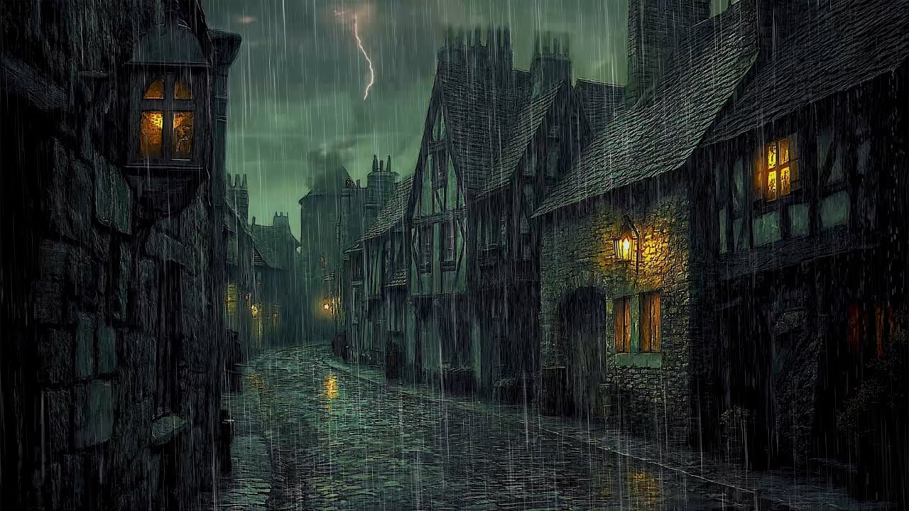 Heal Insomnia Naturally with Rain in Medieval Town 🏰 Experience the ...