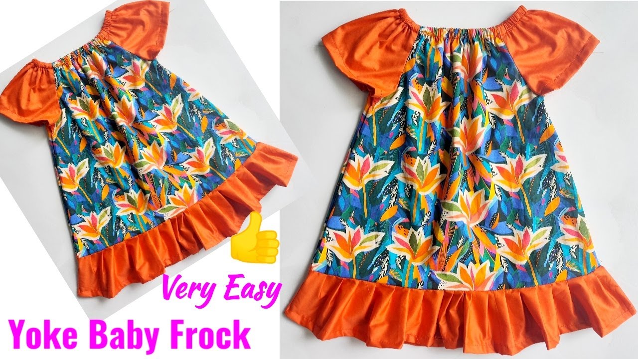 Yoke Baby frock cutting and stitching | Baby Frock cutting and ...