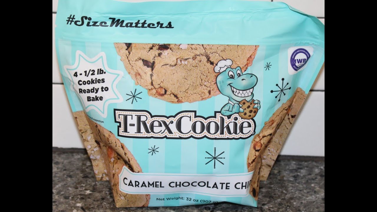 T-Rex Cookie: Caramel Chocolate Chip Review - YouTube