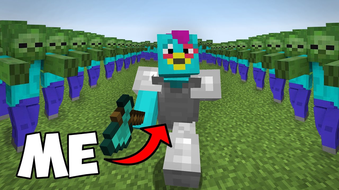 I Beat Every Minecraft Mob WITHOUT Taking Damage! - YouTube