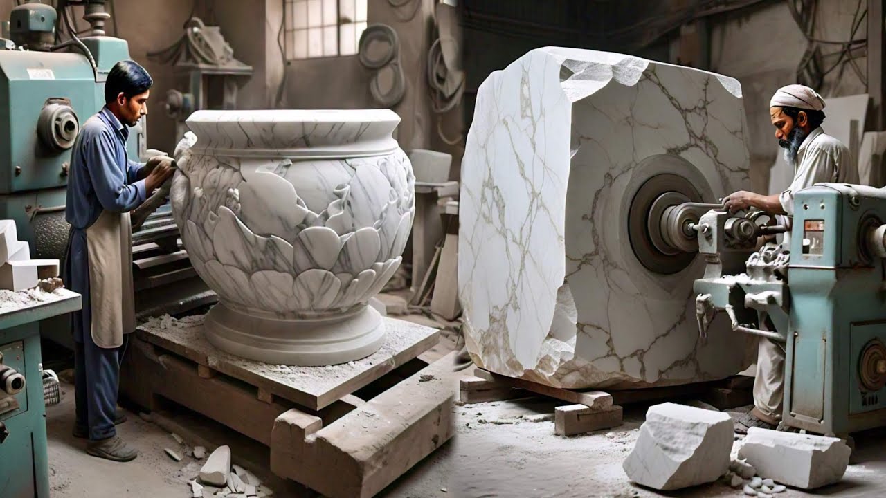 Crafting Masterpieces: Transforming Marble into Exquisite Vases with ...