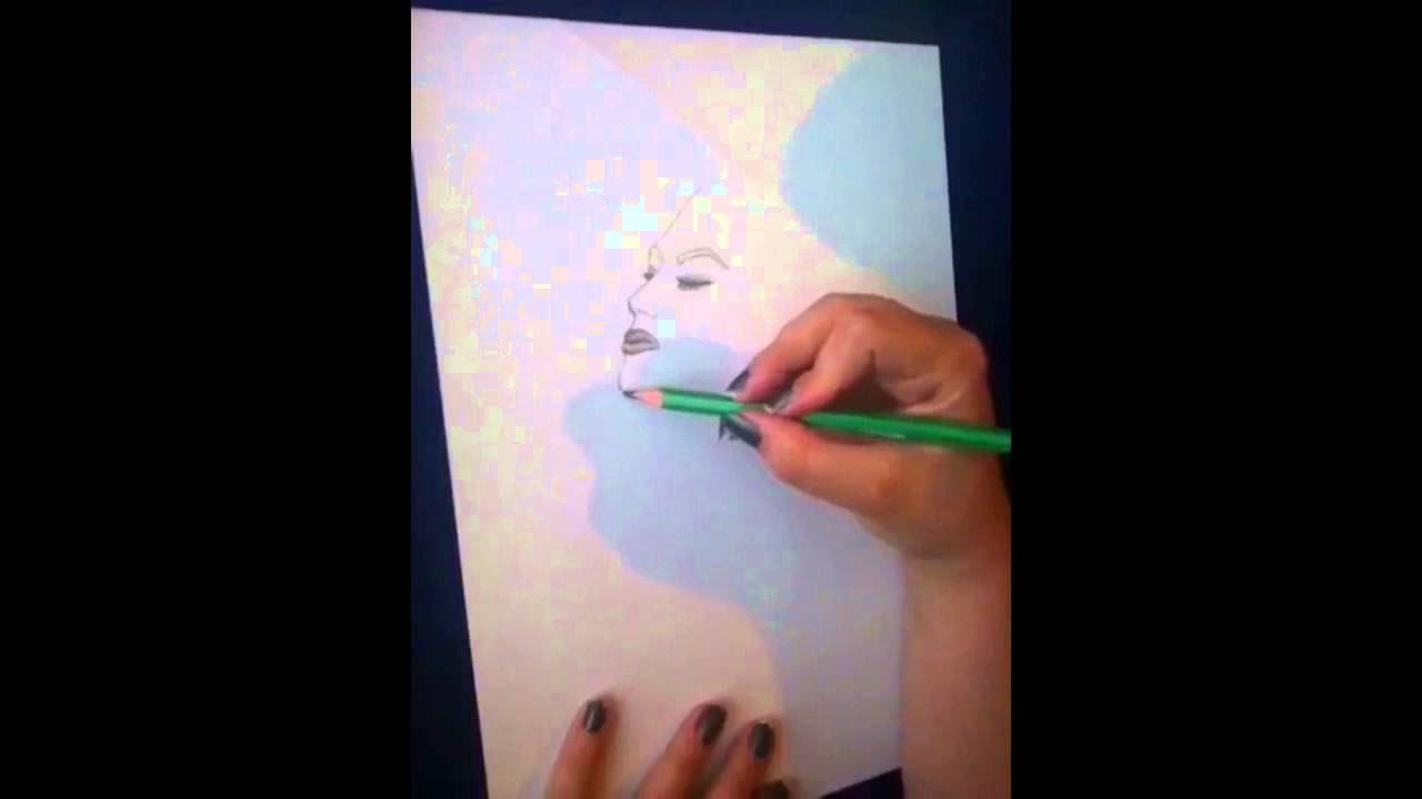 Drawing of a woman (semi-profile) - YouTube
